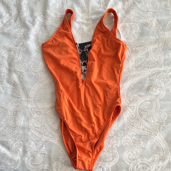 Icon Swim | Swim | New With Tag Iconswim Orange Plunge Swimsuit | Poshmark